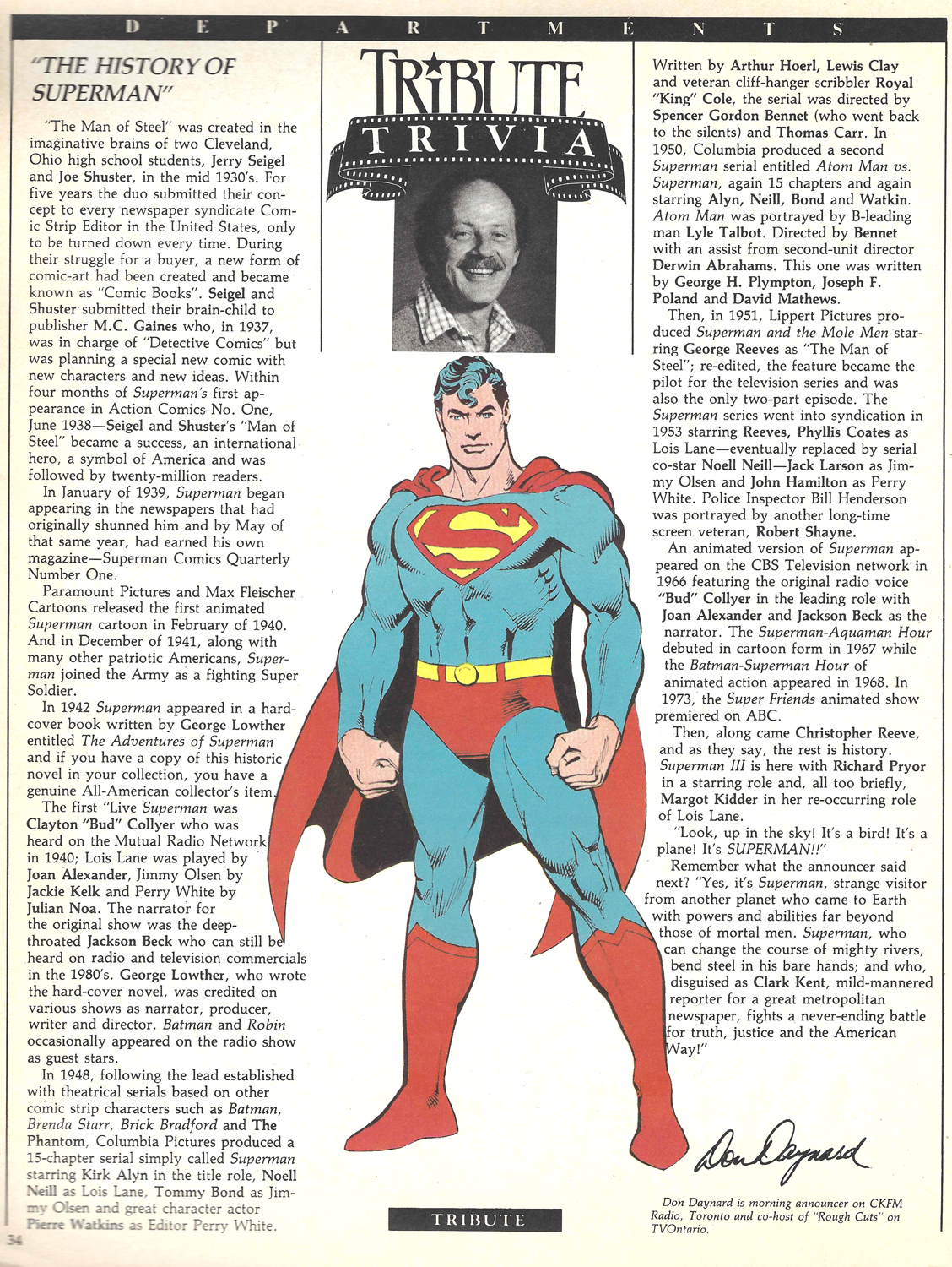 Tribute Superman article Summer 1983 « Celebrity Gossip and Movie News