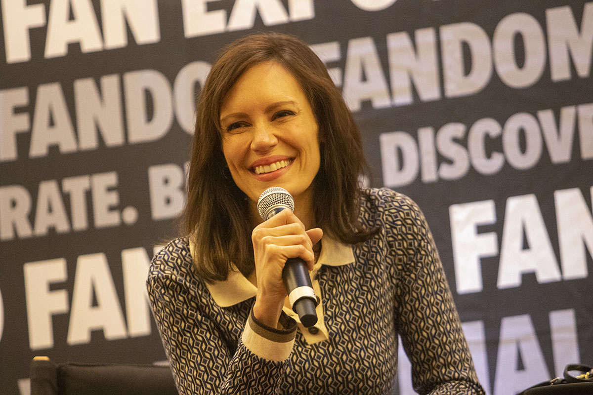 Emily Swallow laughs about the helmets on The Mandalorian « Celebrity ...