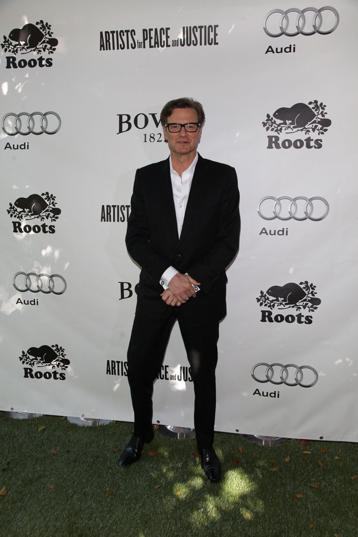Colin Firth arrives at the Artists for Peace and Justice Festival Lunch ...