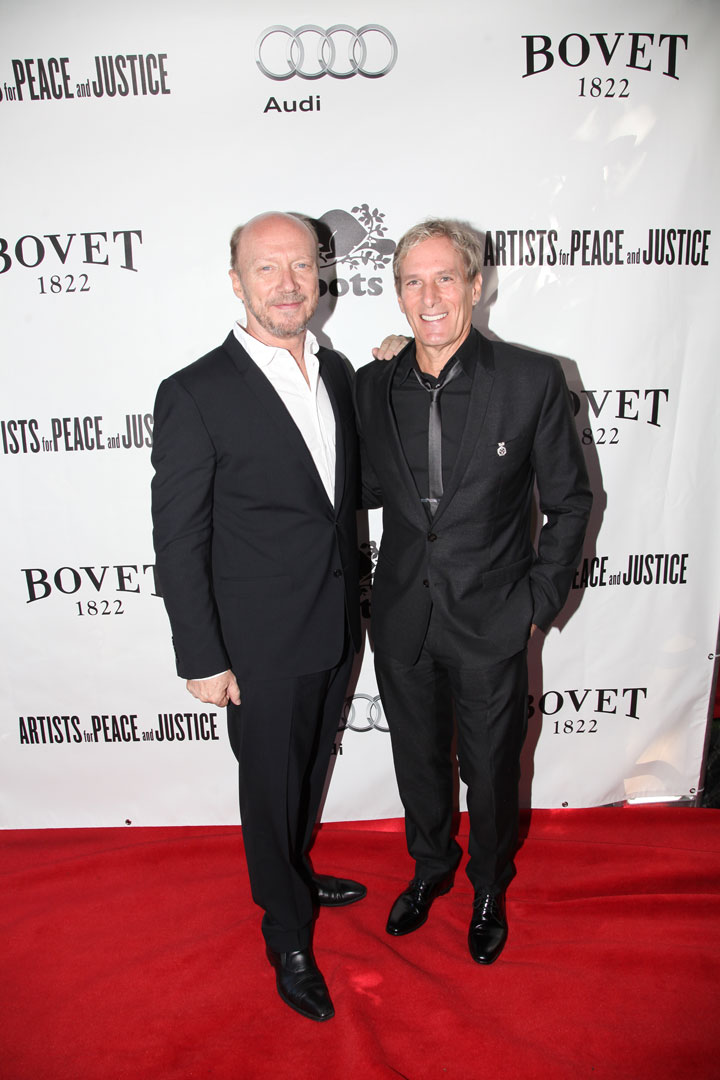 Paul Haggis and Michael Bolton at the Artists for Peace and Justice ...