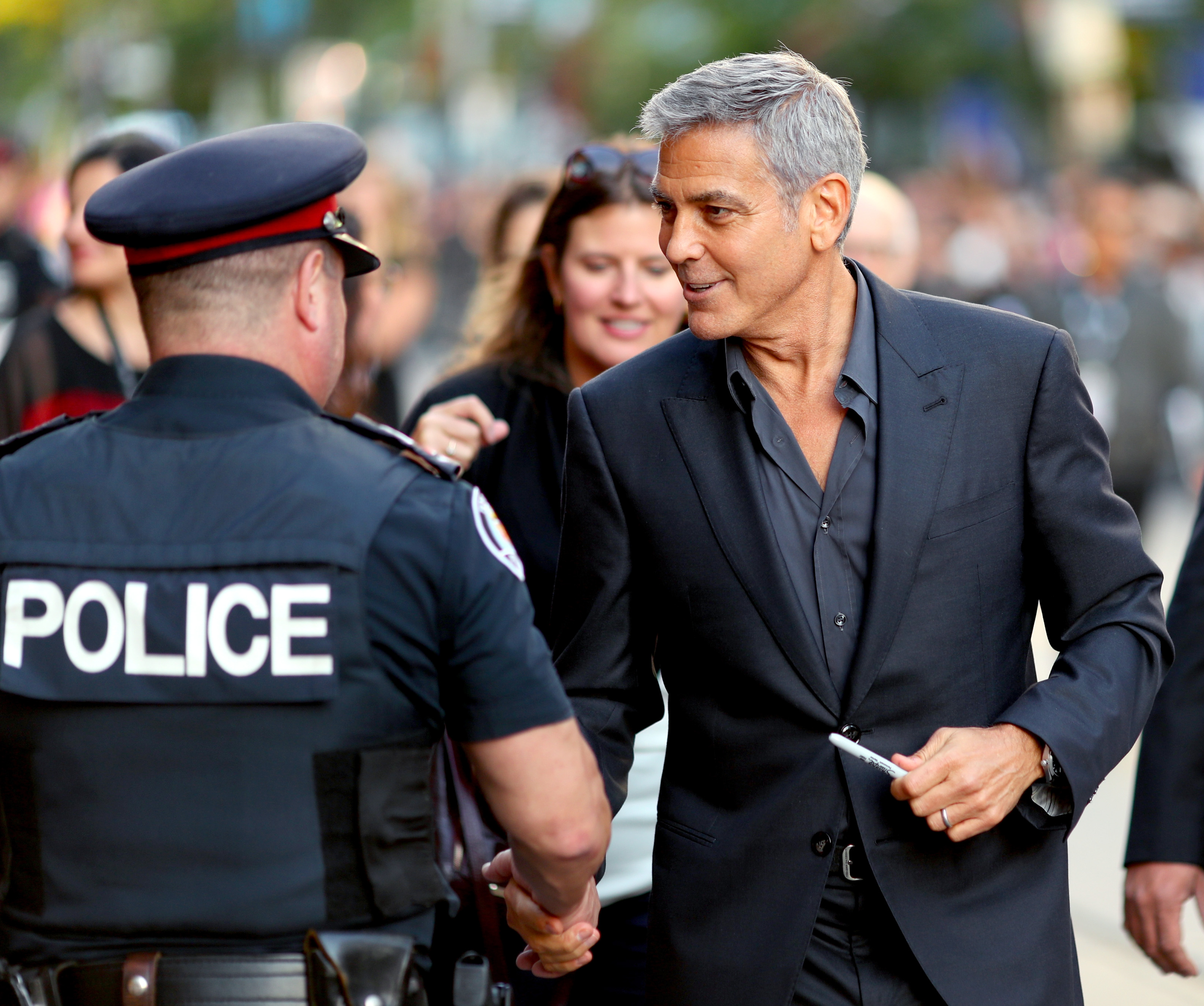 George Clooney greets Toronto Police officer | Toronto International ...
